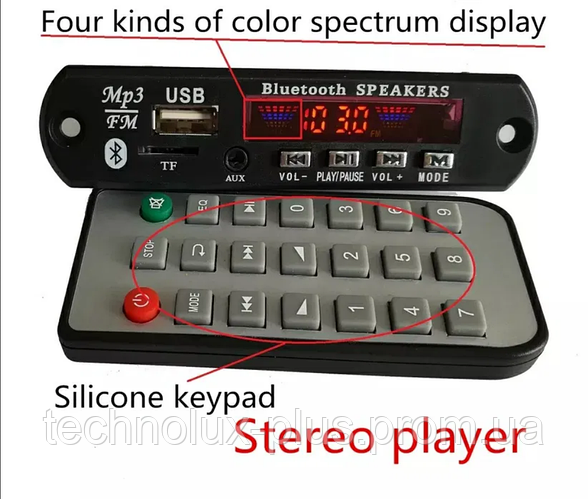 НОВИНКА 2025 ОРИГИНАЛ! BLUETOOTH 5.0! Модуль с микрофоном 12V MP3/WMA/WAV/FLAC, APE (ID ...