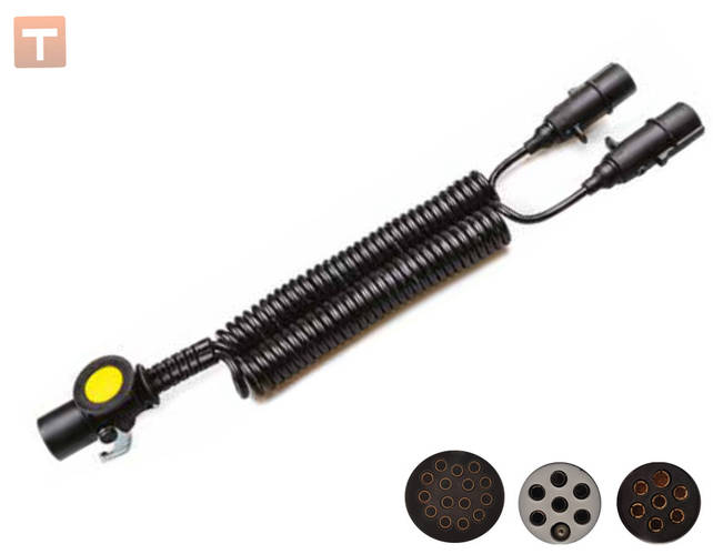 Кабель электрический прицепа двойной адаптер ABS 24в ,15-7-7(pin), 4.5м ...