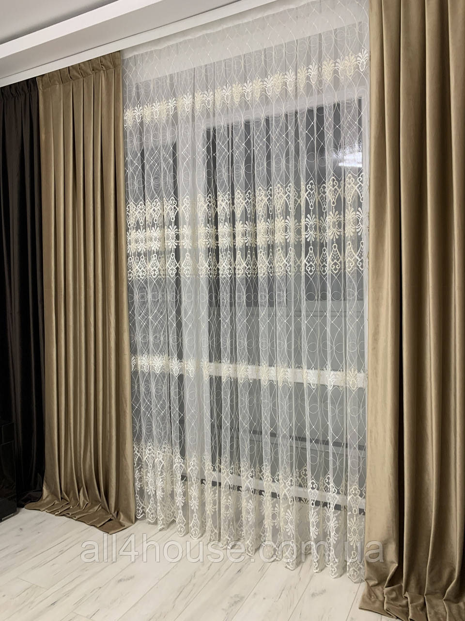 Очень Красивая Тюль с Нежной Вышивкой в Зал/гостиную Или Спальню. Цвет ...