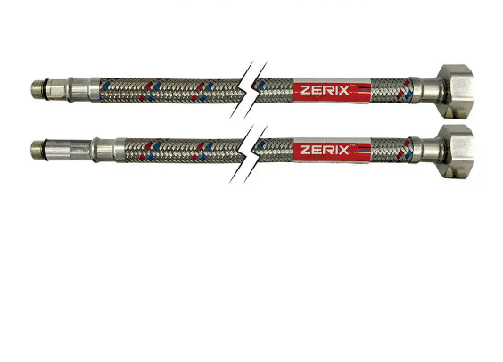 Шланг водяной ZERIX гибкая подводка М10*40 см для смесителя пара M10 ...