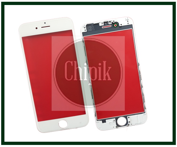Купить Стекло для переклейки дисплея Apple iPhone 6 c пластиковой рамкой и OCA пленкой, Белое ...