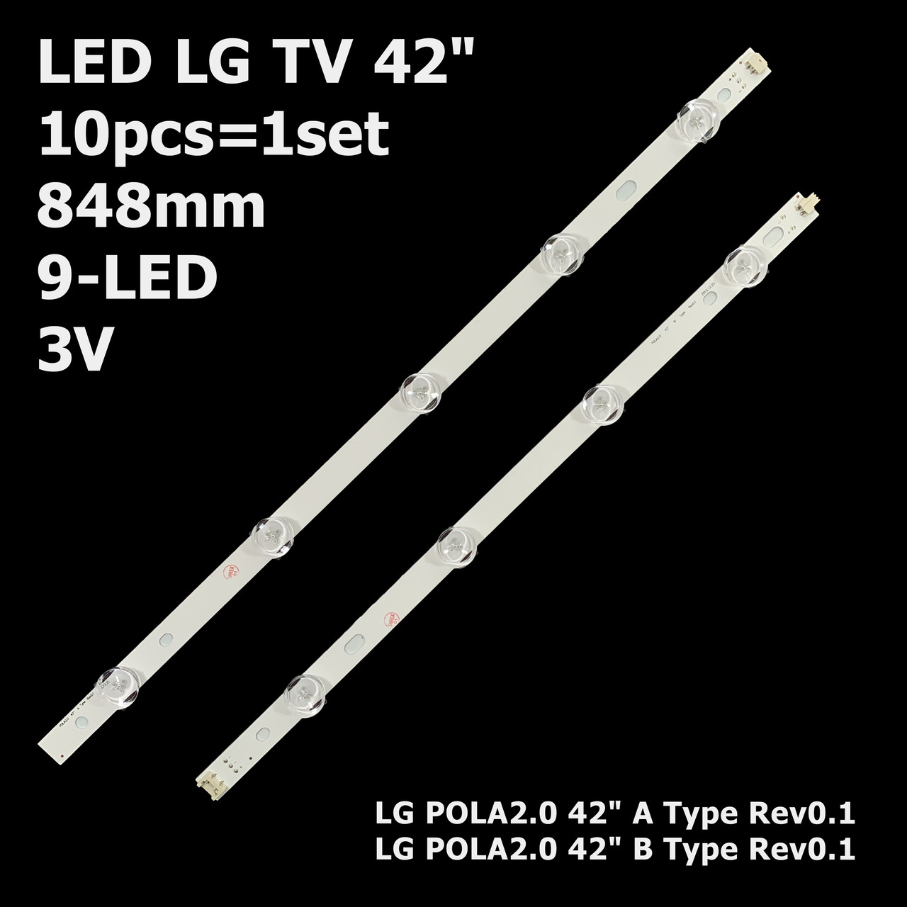 LED Підсвітка TV LG 42" Inch POLA2.0 POLA 2.0 42 A/B Type Rev0.1 Rev 0. ...