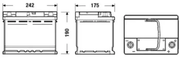 Аккумулятор 60Ah-12v Exide EFB (242х175х190),R,EN640, цена 5040 грн ...