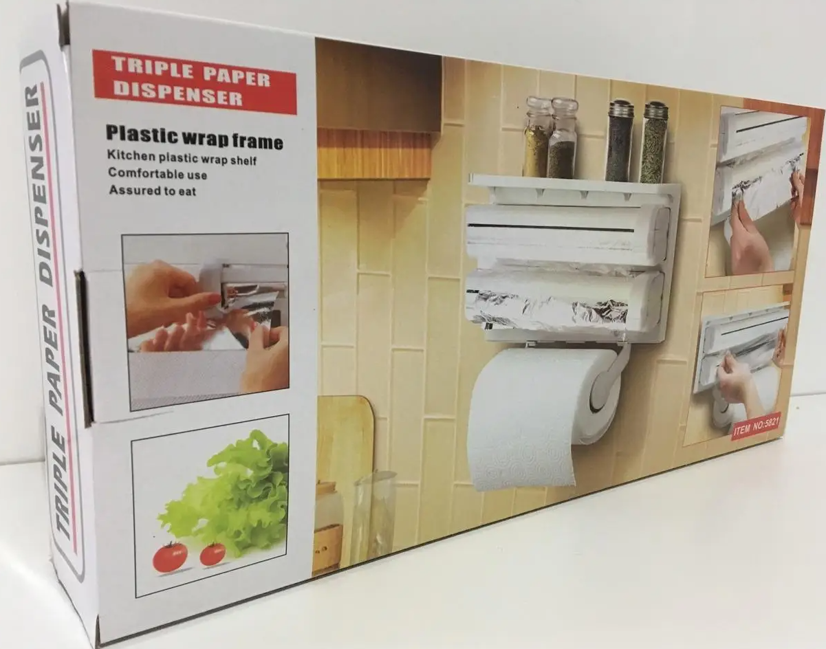 Кухонний диспенсер для плівки фольги і рушників Kitchen Roll Triple ...