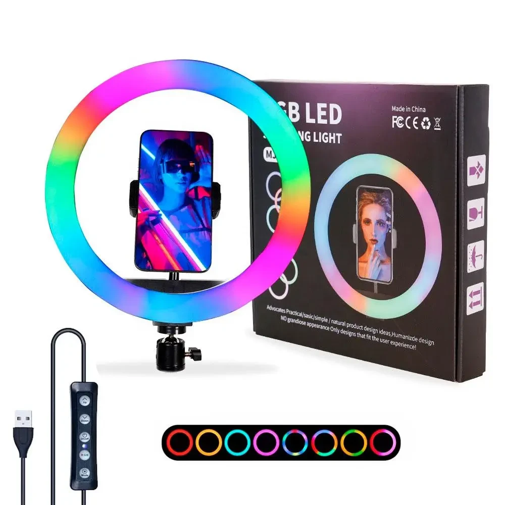 Купить Кольцевая лампа RGB LED MJ30 30 см с держателем для телефона ...