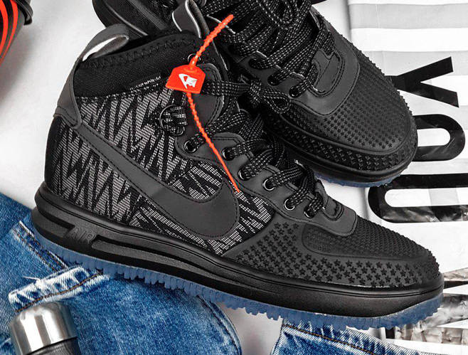 Кроссовки мужские Nike Lunar Force Duckboot black сникерсы Найк Дакбут ...