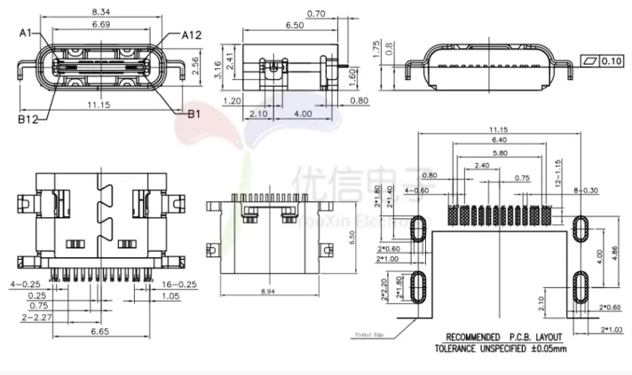 Купить Розєм Usb Type C 16pin 0 8 мм цена 10 40 ₴ — Prom Ua Id