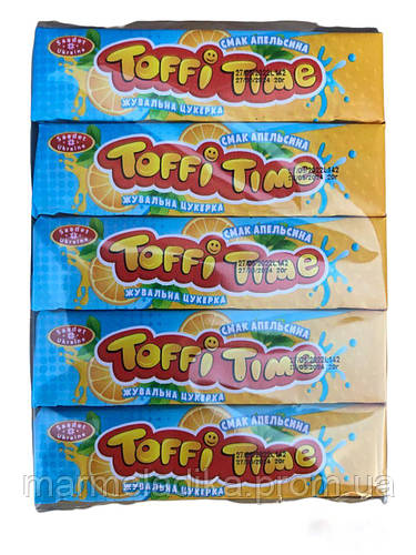 TOFFI TIME фруктові жувальні цукерки АПЕЛЬСИН Блок 20 шт, цена 77 грн ...
