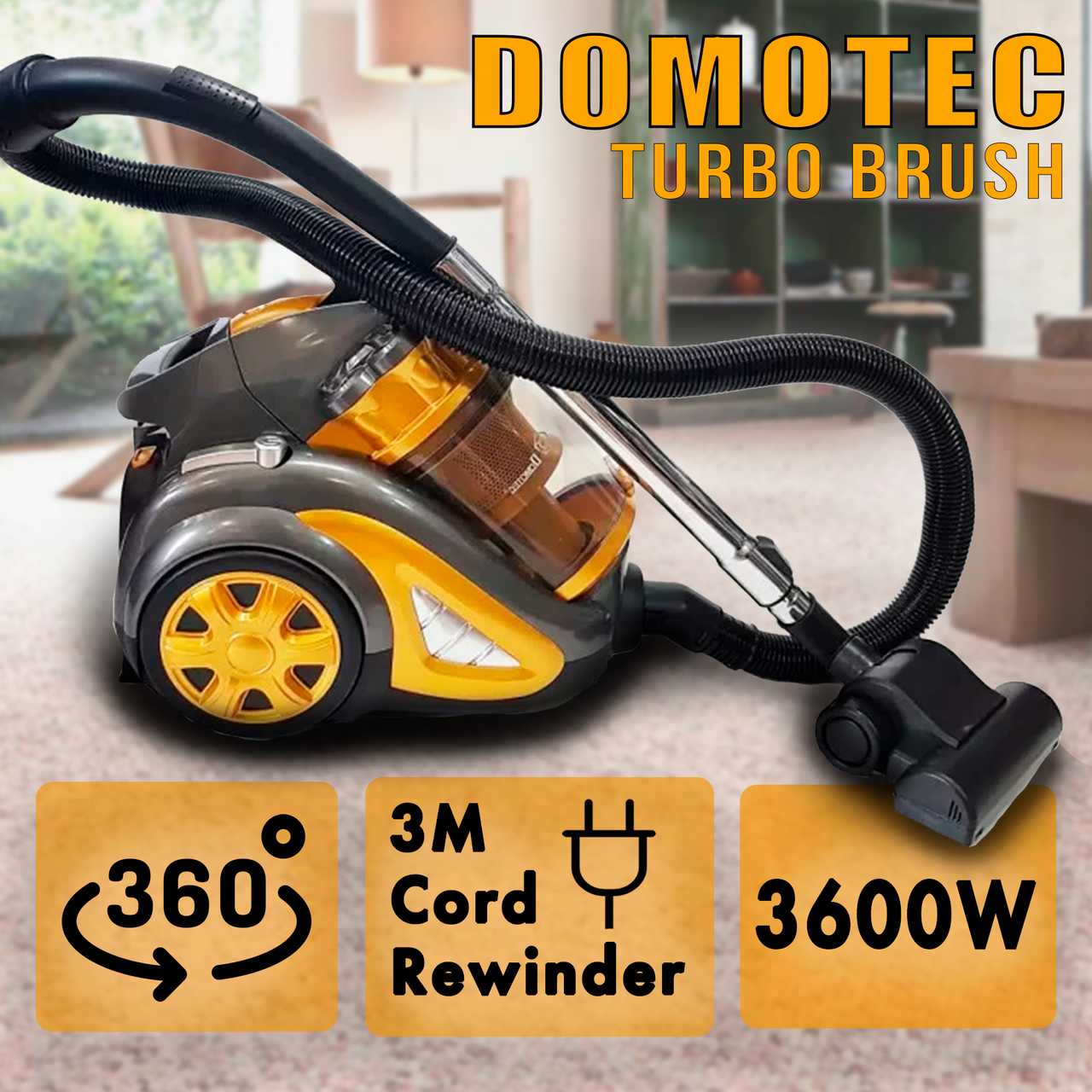 Мощный легкий контейнерный пылесос Domotec MS4408 3600W 4л Лучший ...