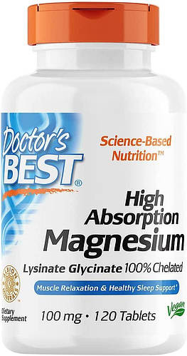 Хелатный магний High Absorption Magnesium Doctor's Best, 100 мг 120 ...