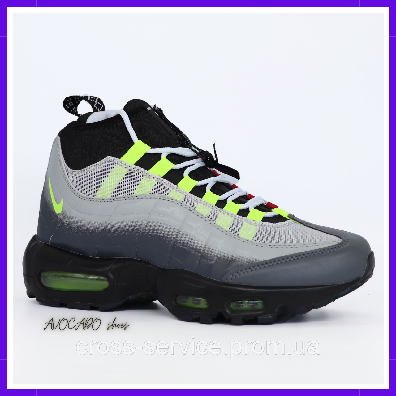 Кросівки чоловічі зимові Nike Air Max Sneakerboot 95 gray termo / Найк ...