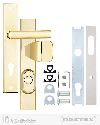 Фурнітура захисна ROSTEX R1/R4 R fix-mov DIN PLATE 92мм Титан_PVD 22мм ...