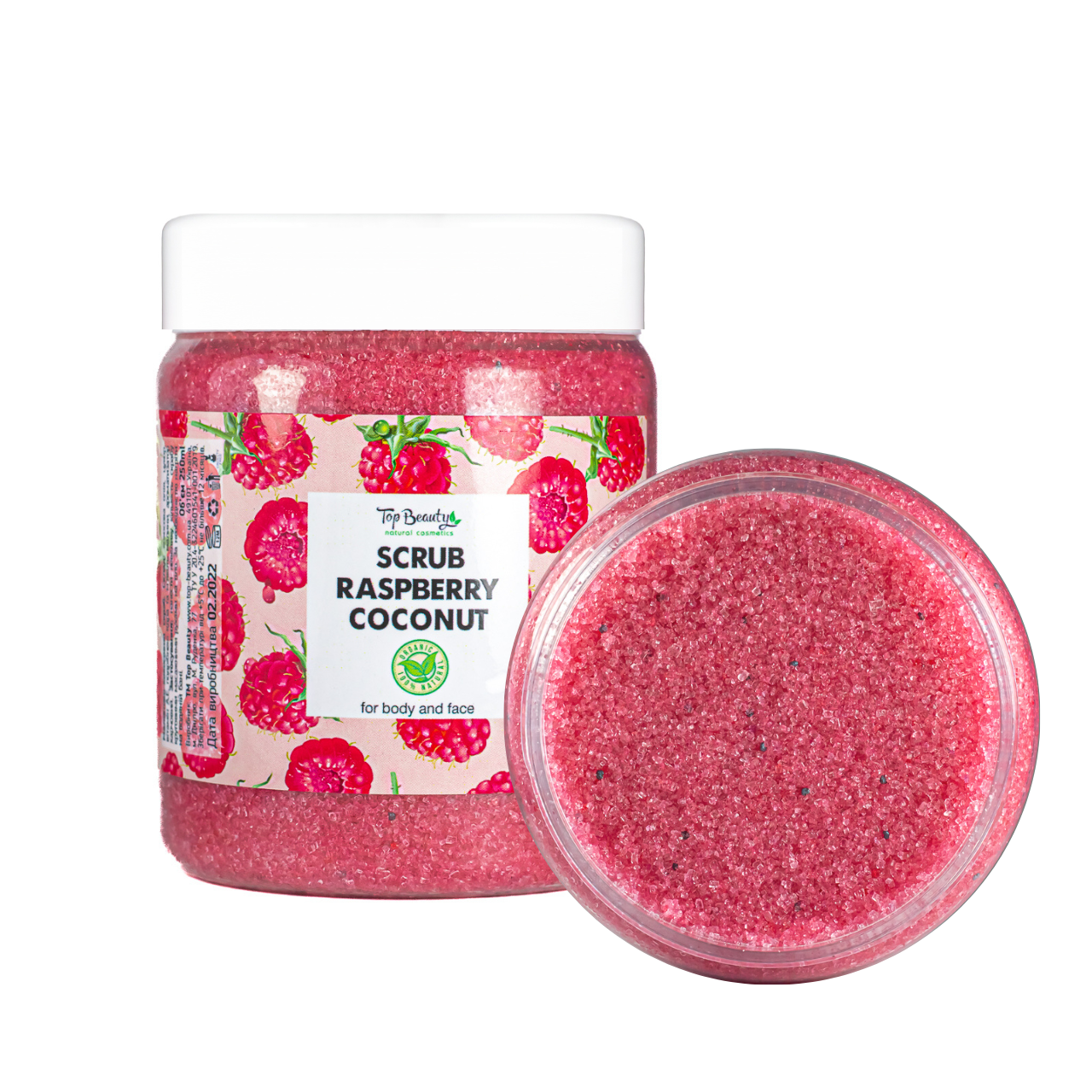 Скраб для обличчя та тіла Top Beauty Raspberry Coconut з ароматом ...