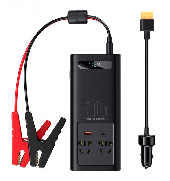 Інвертор (перетворювач напруги) автомобільний Baseus 500 Вт Super Si ...