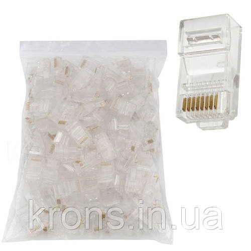 Коннектор RJ45 8P8C Cat5, Cat5e, Cat6 RJ-45 Комплект 100шт — Купить ...