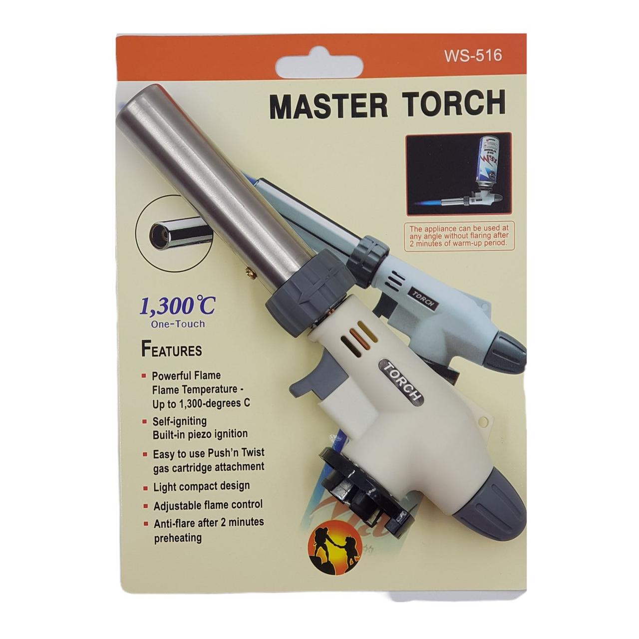 Купить Газовая горелка Master Torch WS-516 ( 22мм, 150г/ч, 1300°С, 205х40х73мм), цена 245.20 ...