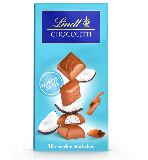 Купить Шоколад Lindt Chocoletti Kokos Nuss мякоть кокоса 100 г, цена ...