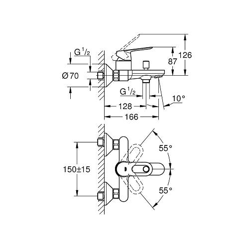 Смеситель для ванны Grohe BauLoop 23603000 (ID#1676655043), цена: 4095 ...
