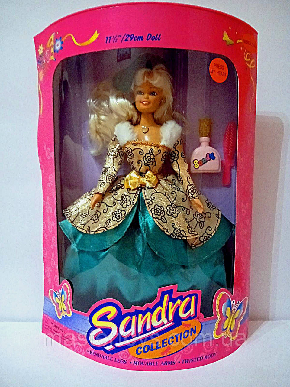 Лялька "Sandra collection" в червоній оксамитовій сукні, 29 см, музична ...