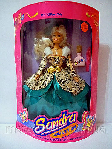 Лялька "Sandra collection" в червоній оксамитовій сукні, 29 см, музична ...