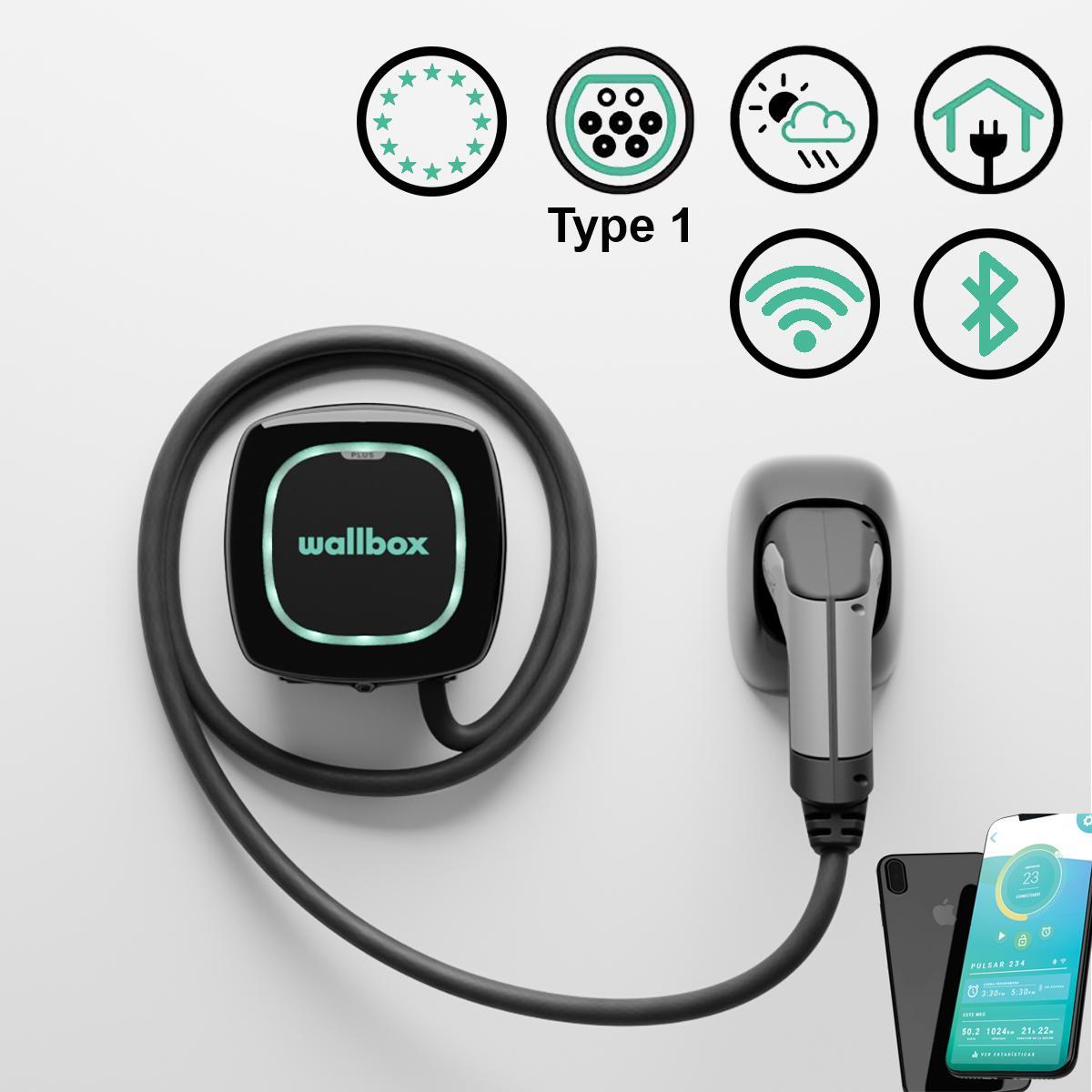 Зарядна станція Wallbox Pulsar Plus 230V 32A 7,4 kW Тype 1 кабель 5м ...