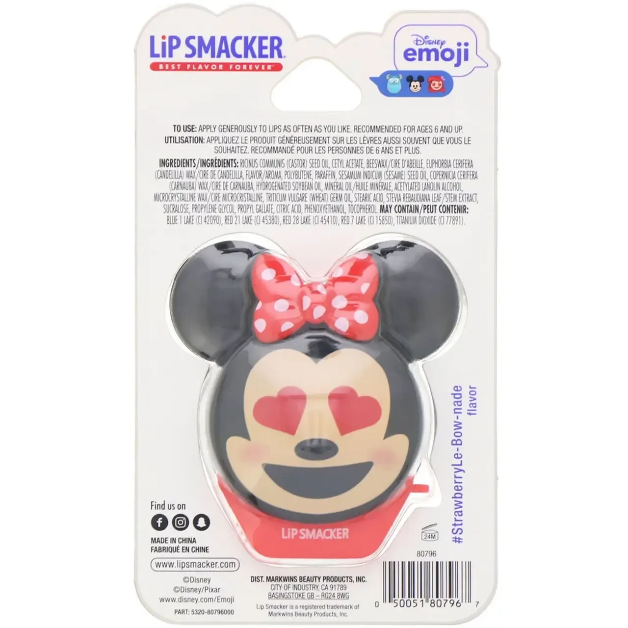 Lip Smacker Disney Emoji Minnie бальзам для губ клубничный 7 4 г