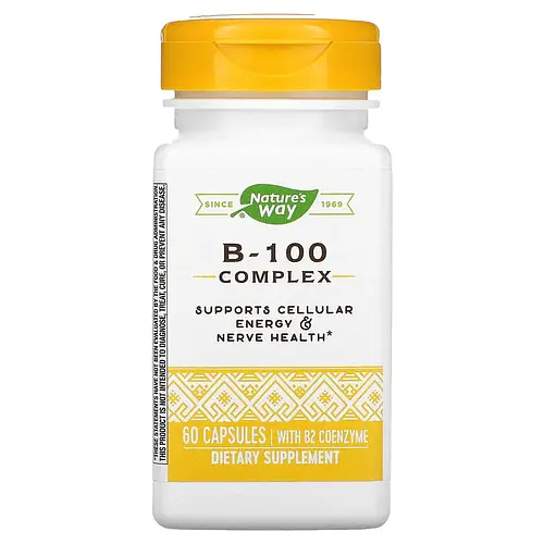 Nature's Way, B-Complex 100, With B2 Coenzyme, 60 Capsules, ціна 640.33 ...