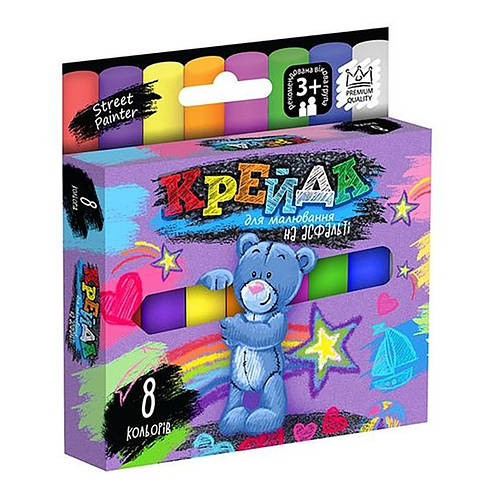 Мел для рисования на асфальте" тонкий 8 шт Укр MEL-02-02U (ID ...