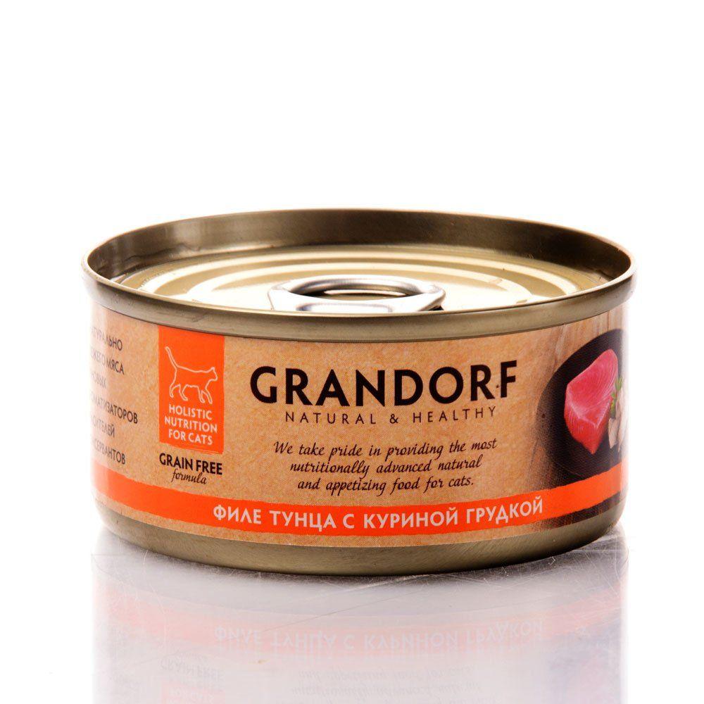 Консерва для Кошек Grandorf Филе Тунца с Куриной Грудкой, 70 Г — Купить ...