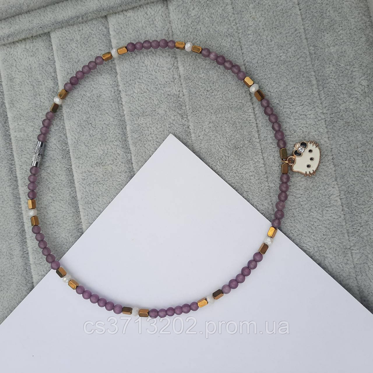 Купити Чокер фіолетового кольору з підвіскою" Хелоу Кітті"- 1 шт, ціна ...