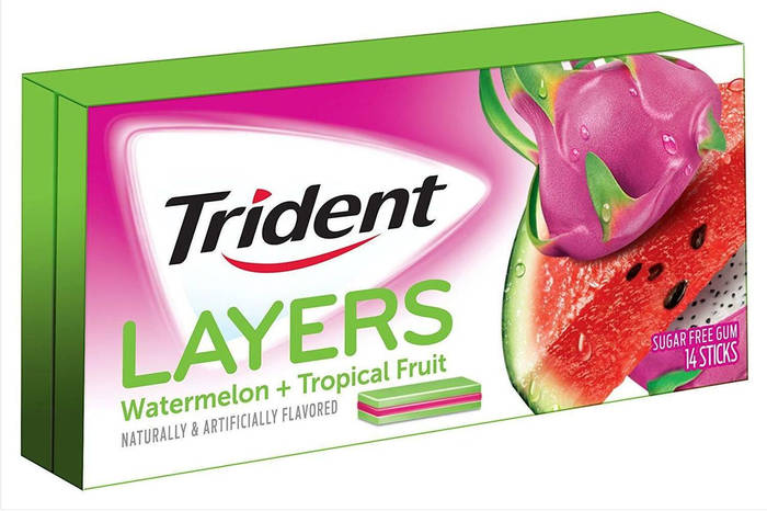 Купити Жуйки Trident Layers Watermelon and Tropical Fruit Sugar Free ...