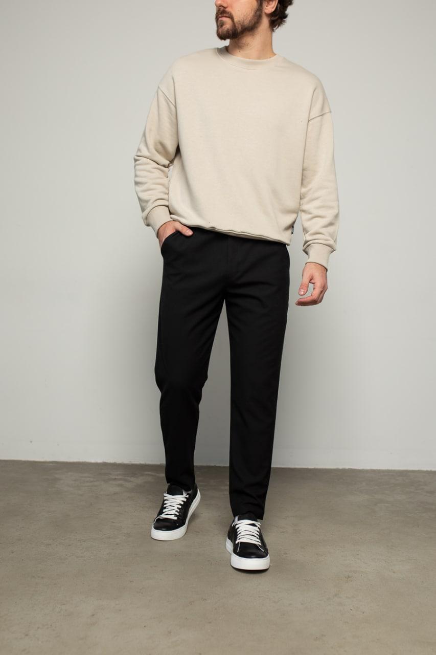 Мужские Стильные Повседневные Брюки на Резинке Чёрные — Купить Недорого ...