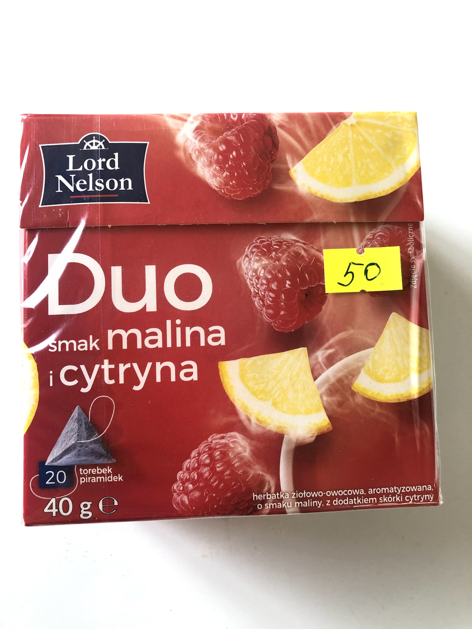 Купить Lord Nelson Duo smak malina i cytryna 20 пакетов, цена 50 грн ...