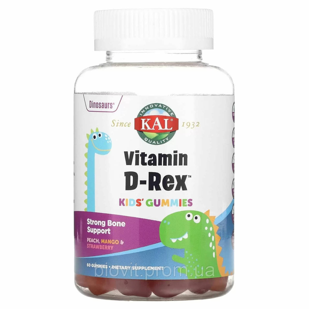 Вітамін Д для дітей (Kids Vitamin D-Rex Gummies) 60 жувальних цукерок ...