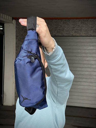 Купить Бананка Jordan мужская, поясная сумка джордан, через плечо синяя ...