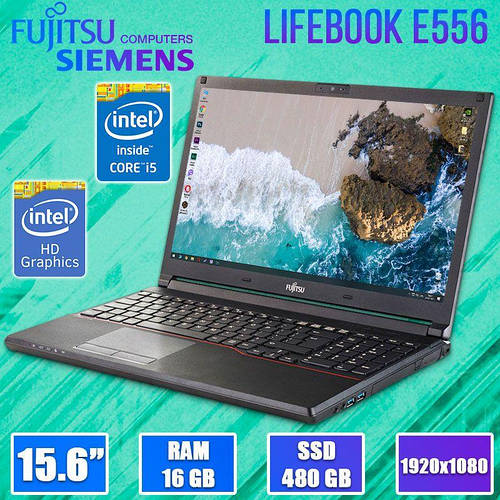 Бизнес Ноутбук Fujitsu LIFEBOOK E556 15.6" 1920х1080 i5 6300U 16GB RAM 480GB SSD, цена 14500 грн ...