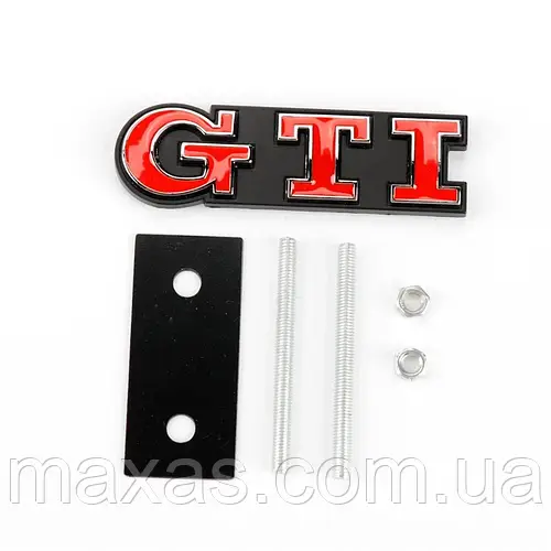Емблема GTI на решітку радіатора (червоний +хром), Volkswagen (ID ...