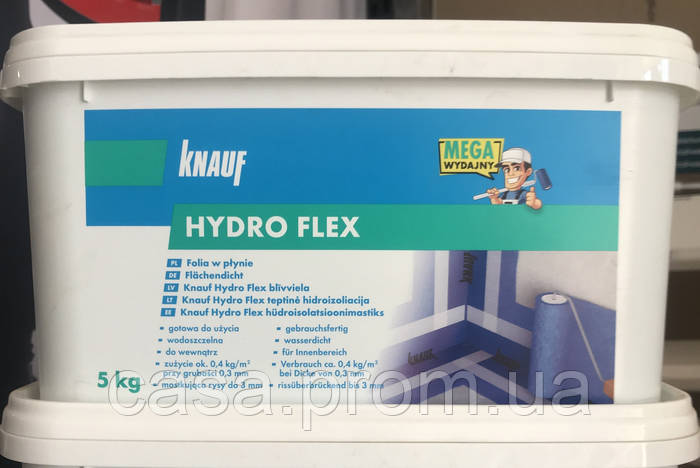 Гідроізоляційна мастика КНАУФ Гідрофлекс (KNAUF HYDRO FLEX), 5 кг (ID#1683773609), ціна: 688 ...