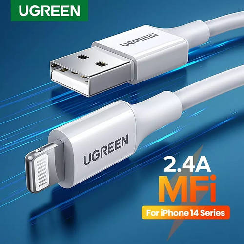 Кабель Lightning MFI UGREEN US155 для iPhone 2.4A 480Mbps White (0.5-2m) Upgrade, цена: 799 ...