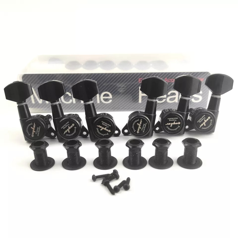 Колки Guyker 3R + 3L локовые для гитары Yamaha Cort ESP Gibson черные ...