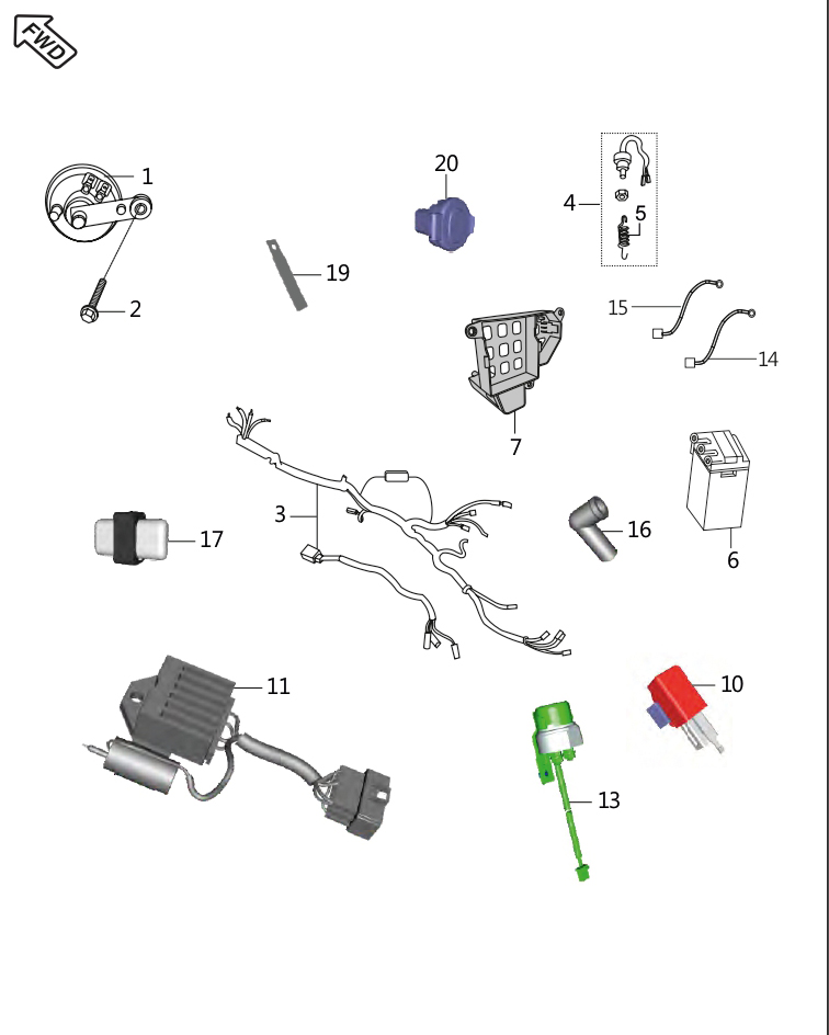 Реле регулятора с конденсатором Boxer BM 100 ES JN402000, цена 1520 грн ...