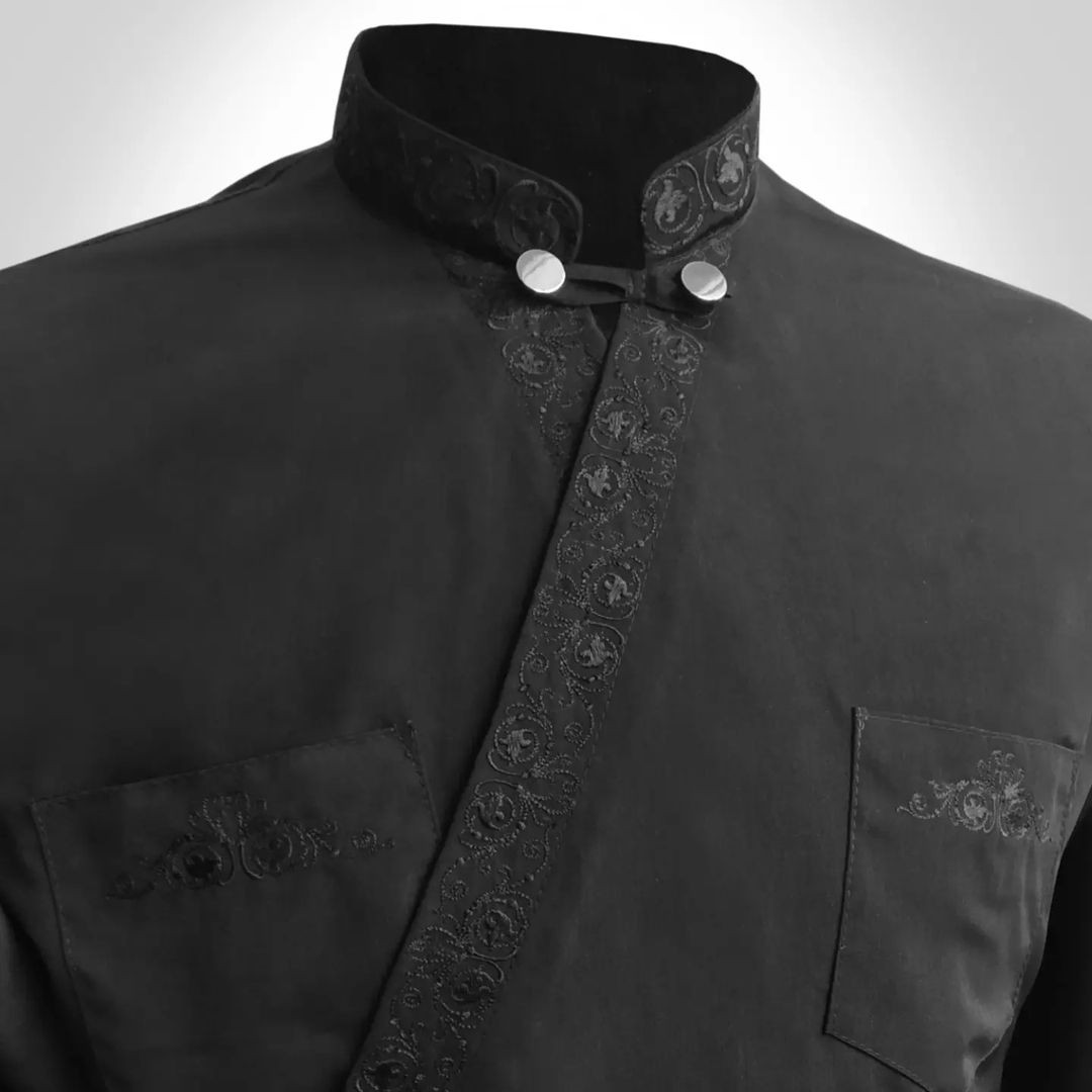 Подрясник из черной вишивкой (мокрый шелк) (ID#1488130285), цена: 3080 ...