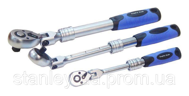 Купить Трещотка шарнирная телескопическая с прорезиненной рукояткой 1/2 ...