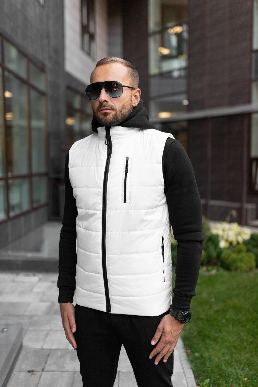 Купить Мужская Теплая Безрукавка Белая Желетка Белого Цвета Buyt ...
