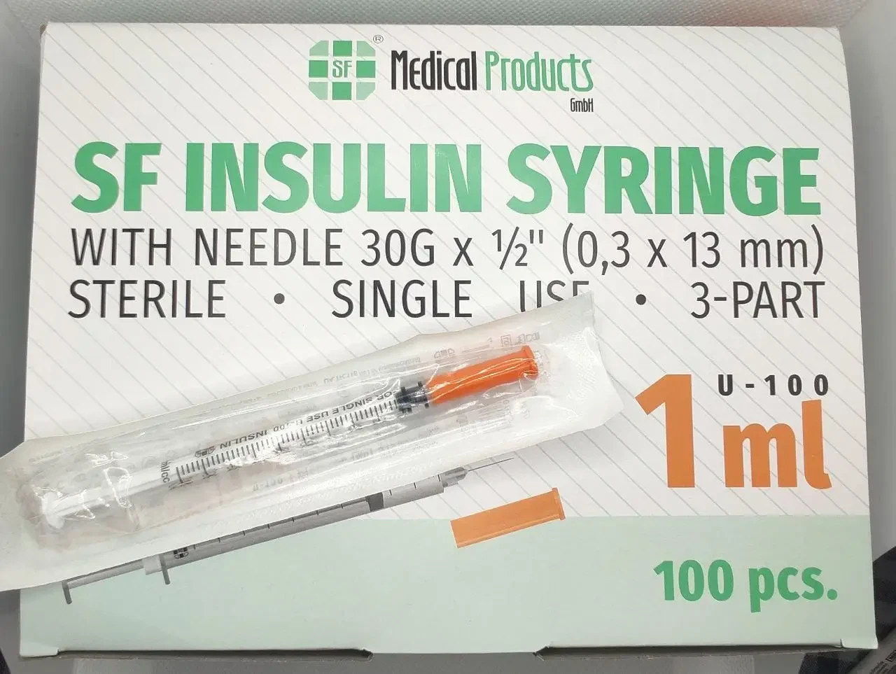 Шприц SF Medical Products інсуліновий 1 мл однопазовий стерильний з ...