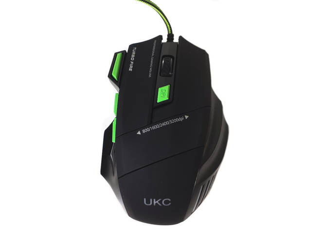 Мышка проводная игровая UKC X7S 7D с ковриком 6967 black/green, цена 449 грн — Prom.ua (ID ...
