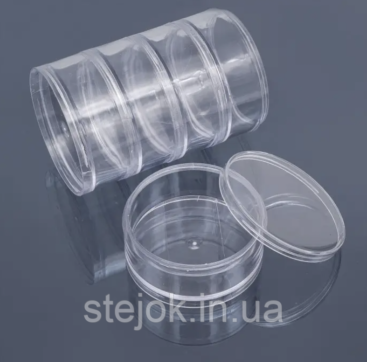 Контейнер для Бисера и Бусин на 5 Отделений, Сборный, Круглый, Пластик ...