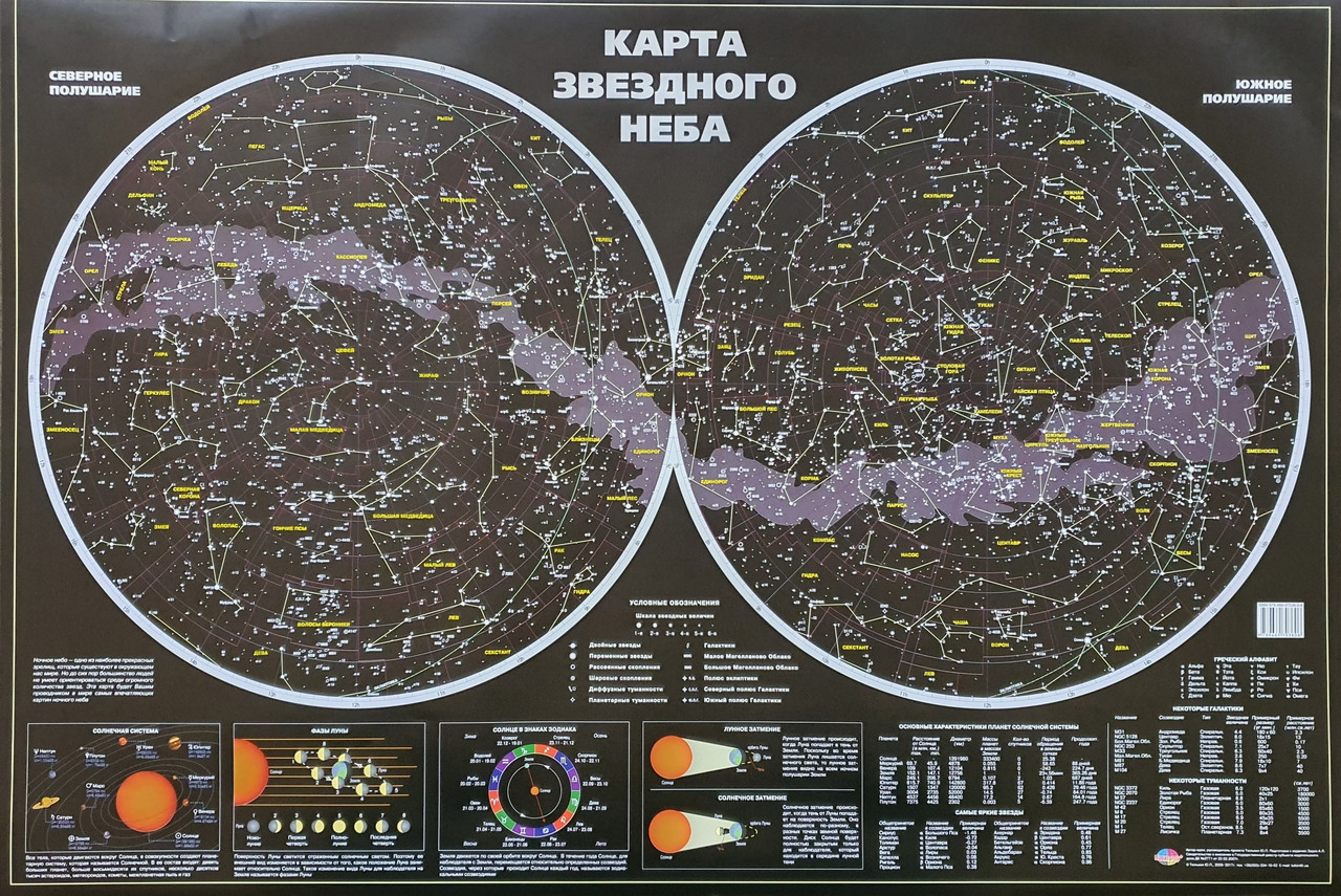 Карта звёздного неба Настенная Навигатор (на русском языке) (ID ...