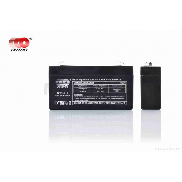 Купить Аккумулятор 6v 1.3a sla 97-24-51-57мм. ot1.3-6 outdo, цена 215.60 ₴ — Prom.ua (ID#1688353506)