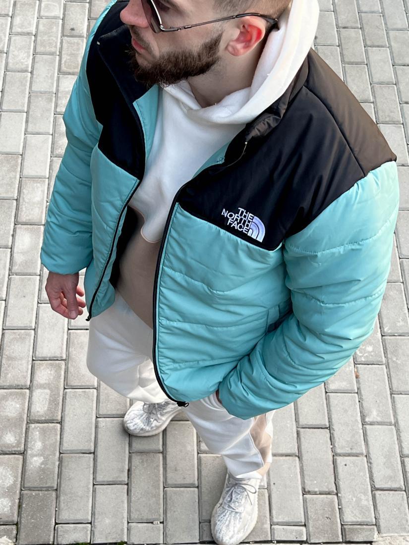 Чоловіча куртка TNF | Молодіжна зимова тепла куртка |Стильний бірюзовий ...